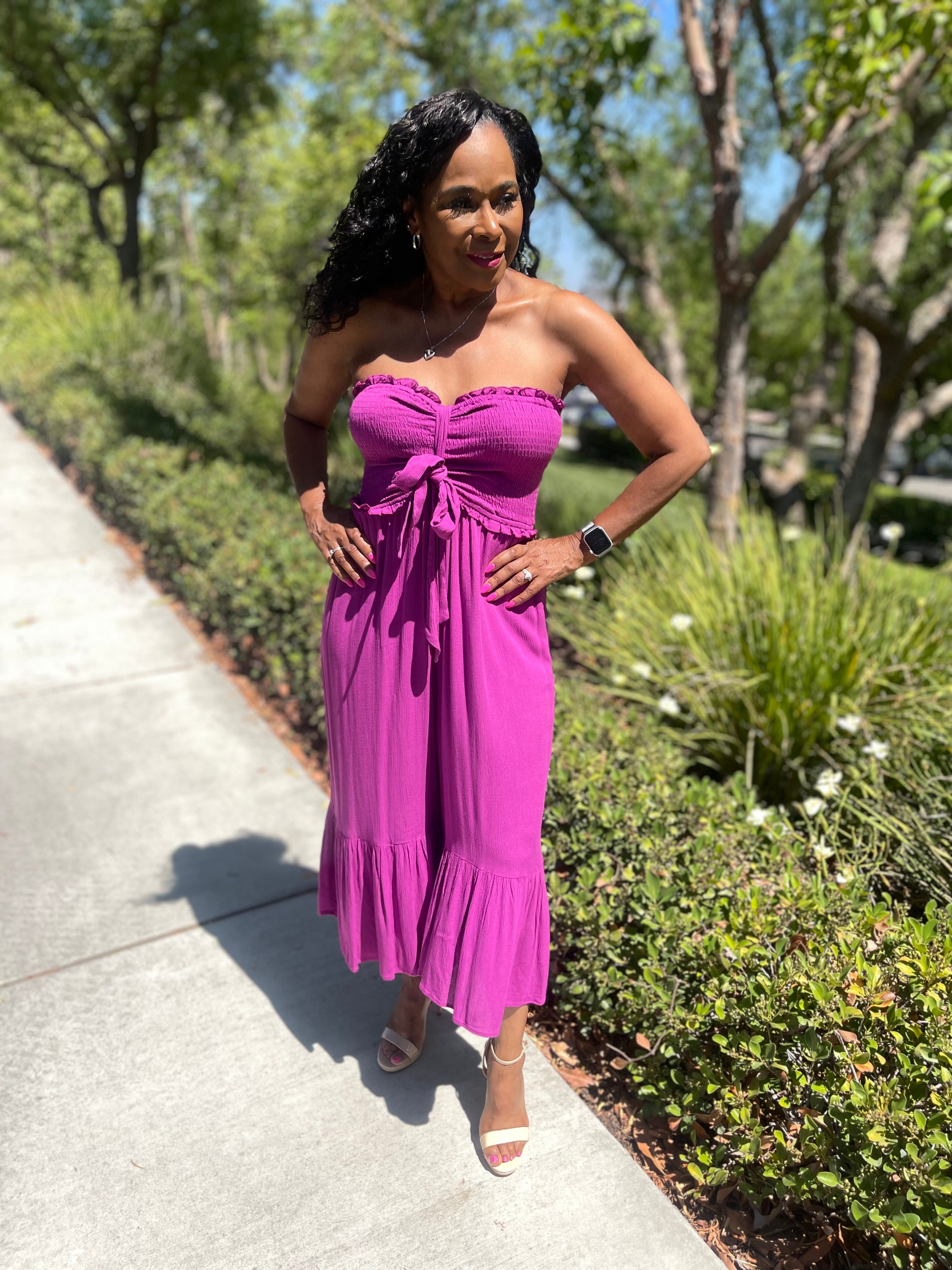 Sunset Vibes Strapless Jumpsuit | Moody Fitzs Boutique